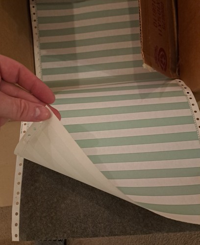 Continuous Computer Tabbed Carbon Paper 10 5/8x11" 1/2" Green Bar 2-Pt ...