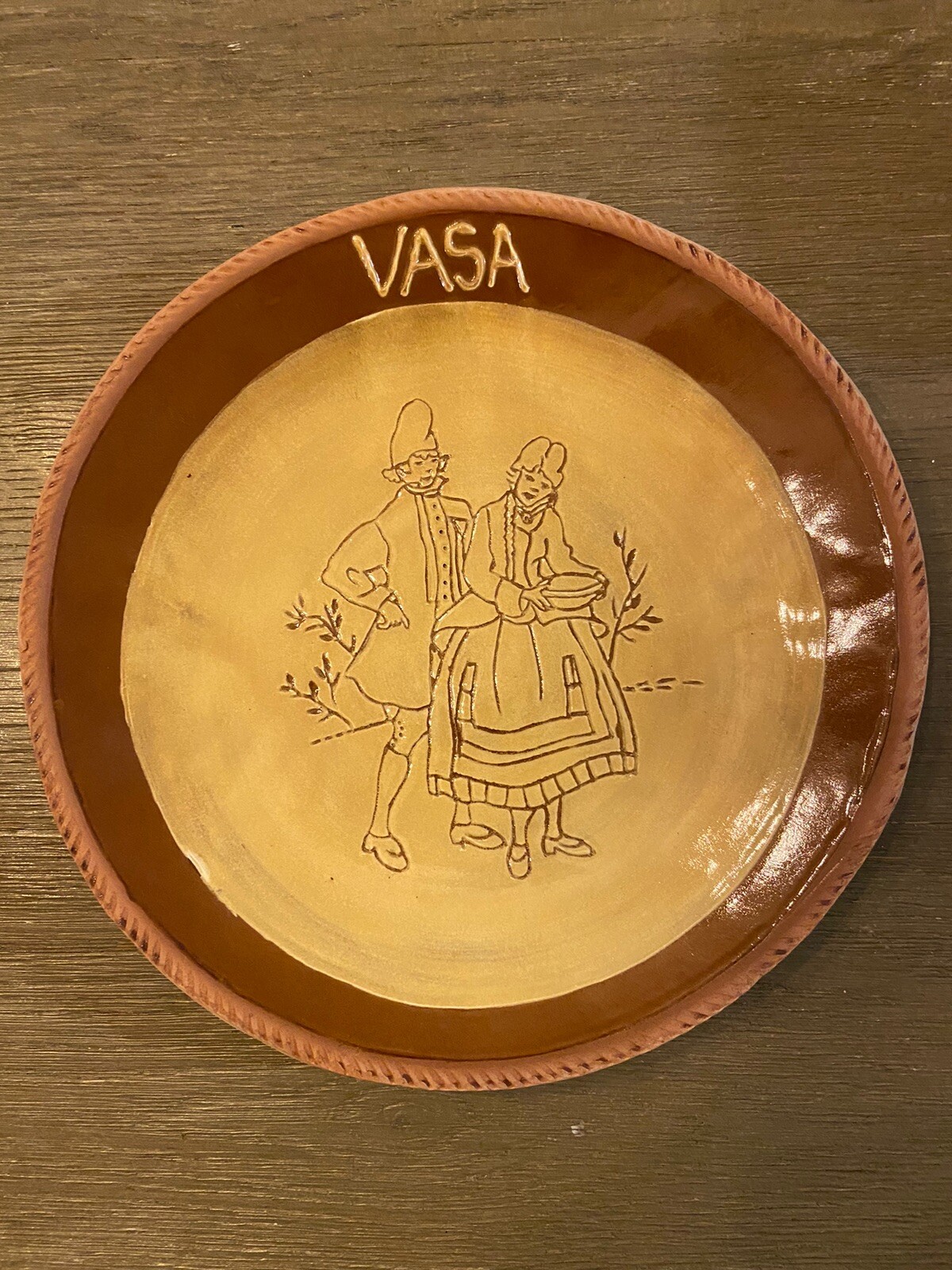 Red Clay Art Pottery Decorative Plate Vasa 12” Signed | eBay