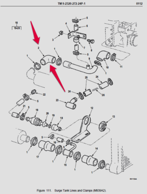 M939A2 SURGE TANK HOSE 20510329 | eBay