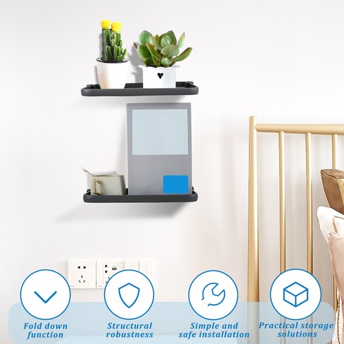 2Pcs RV Aluminum Foldable Shelf Space Saving Fold Down Wall Shelf Wall😺 ...