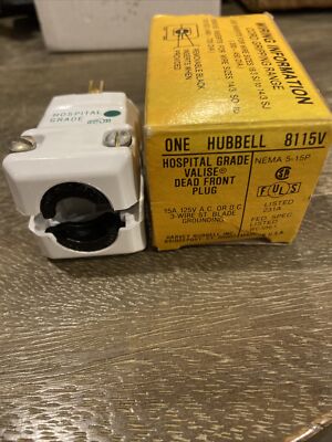 "NIB" Hubbell 8115V Hospital Grade Valise Dead Front Plug | eBay