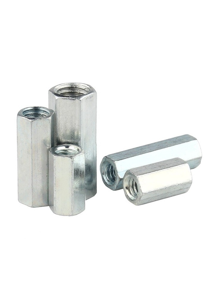 HEX / ROUND COUPLING NUTS SLEEVE ROD BAR STUD CONNECTOR TUBE LONG NUTS ...