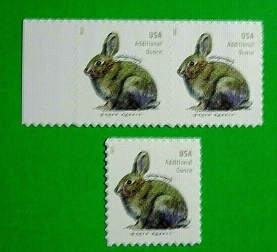 5544 BRUSH RABBIT ADDITIONAL OUNCE RATE "PAIR/SINGLE" FROM PANE 20c ...