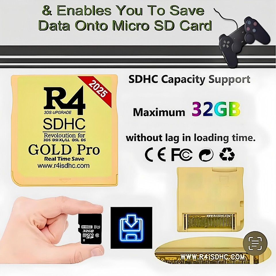 2025 Version R4 Gold Pro SDHC R4i For DS/NDS/3DS/2DS Revolution ...