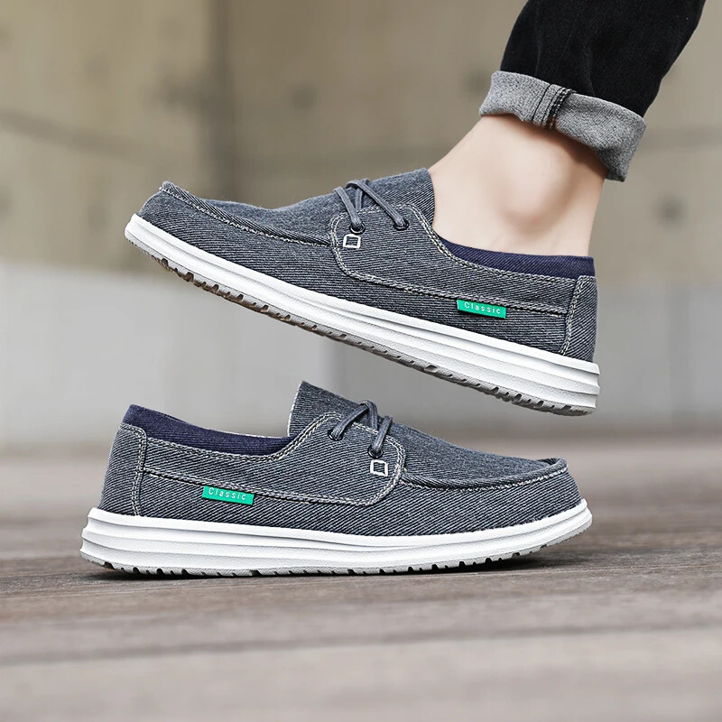 Summer Men's Canvas Shoes Breathable Casual Shoes Loafers Slip on ...