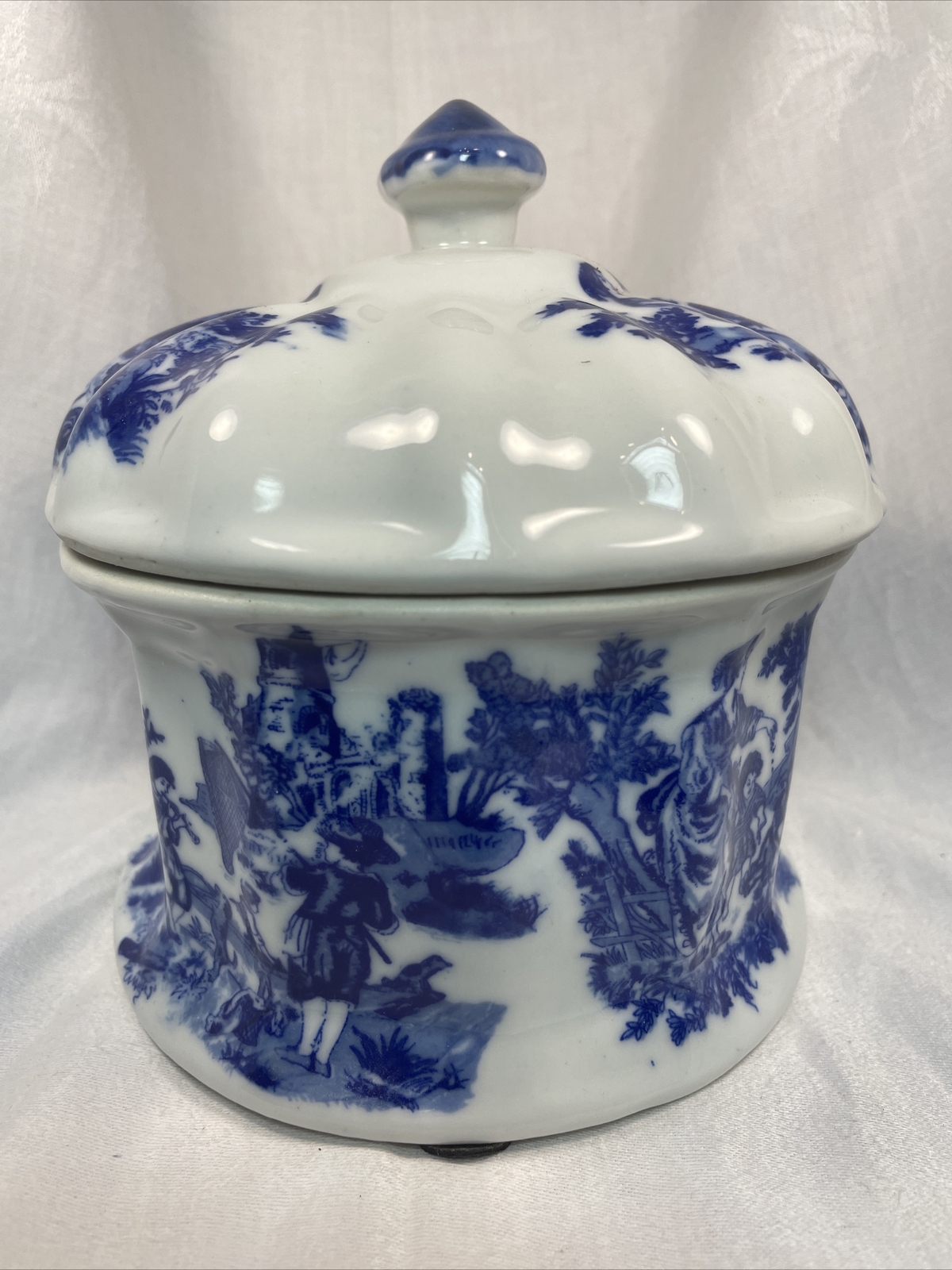 Antique Victoria Ware Ironstone Flow Blue Transferware Covered Dish | eBay