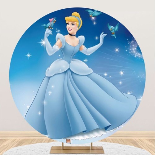 Round Cinderella Princess Birthday Backdrop Decorations Photography ...