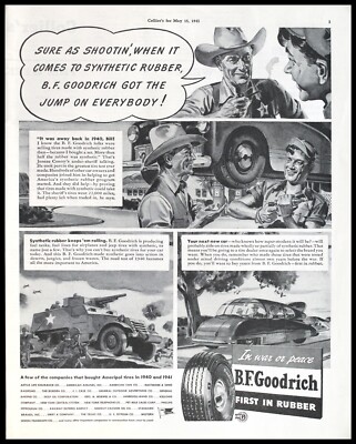 1943 WWII GOODRICH Synthetic Rubber Tires Tank, Sheriff, Mechanic PRINT ...