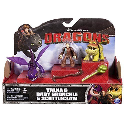 Dreamworks Dragons Valka, Baby Gronckle and Scuttleclaw Action Figure ...