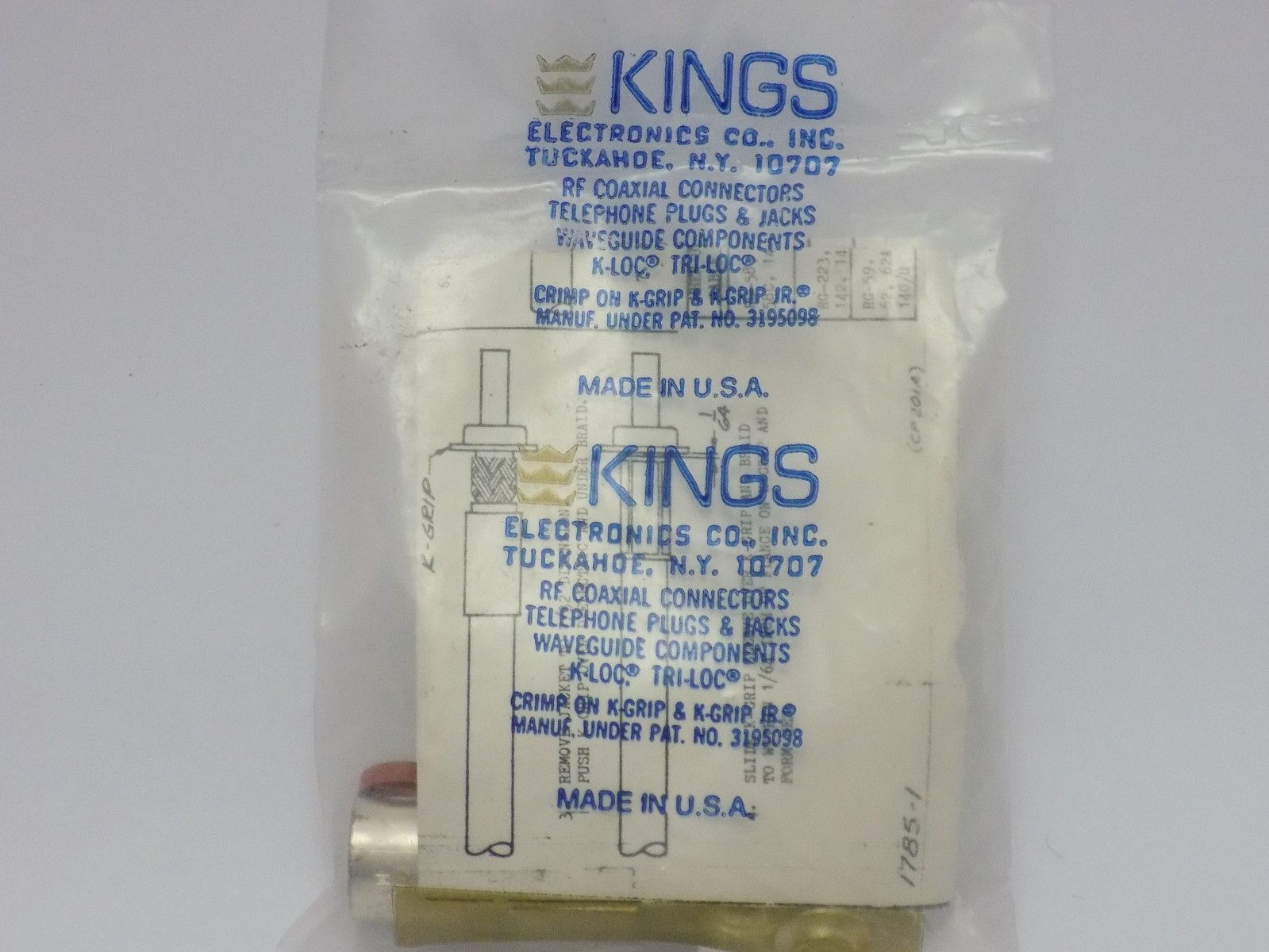 1x Kings M39012/20-0002 - Angle Coax Military Grade Aircraft RF ...