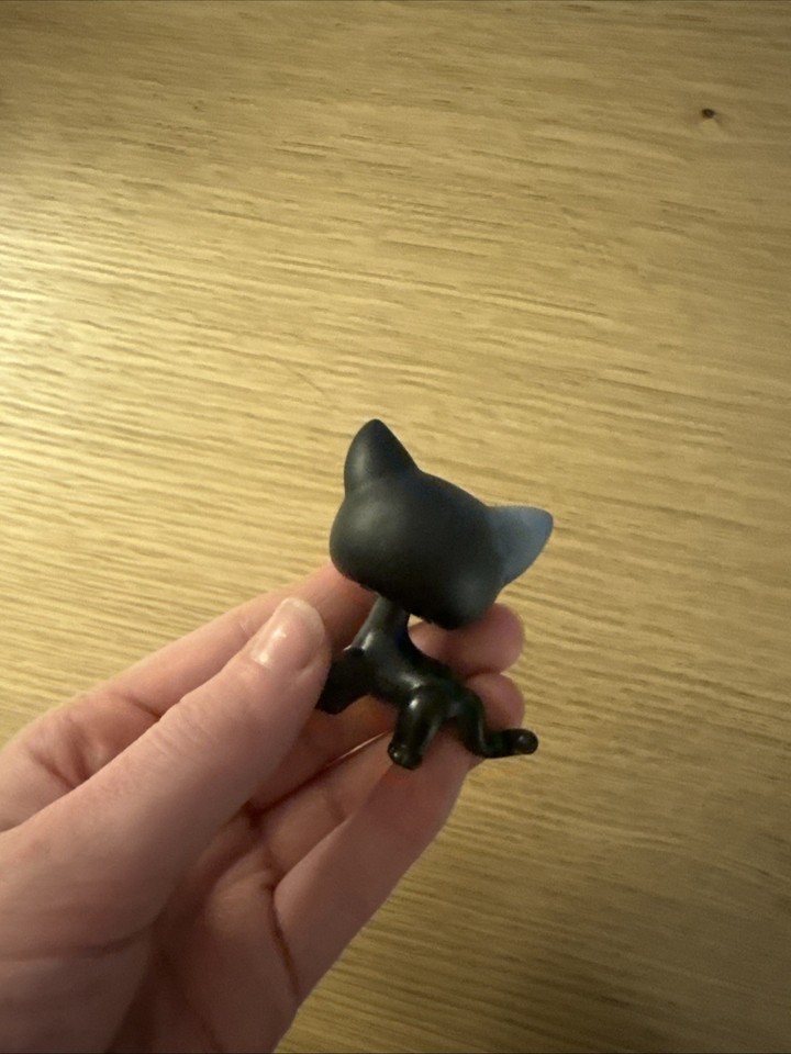 Authentic Littlest Pet Shop #336 Black White Shorthair Siamese Green ...
