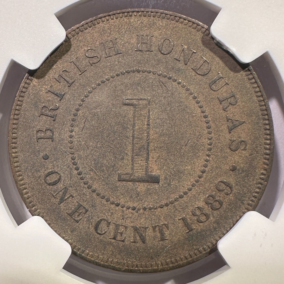 1889 British Honduras Belize 1 Cent NGC AU-53 Solid Type Coin Queen ...