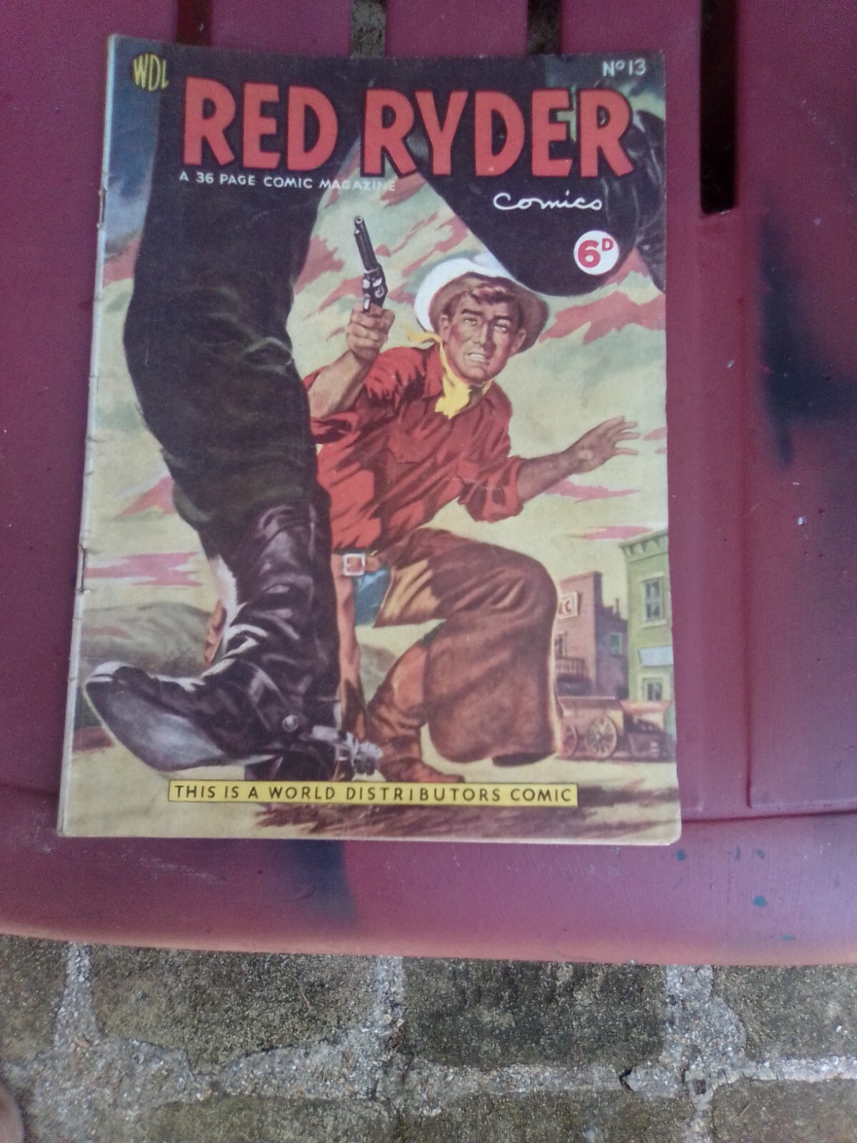 Red Ryder Comic #13 -Cost 6D World Distributor-British Western | eBay