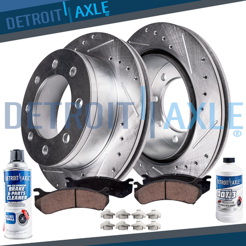 REAR Drilled Rotors Brake Pads for 2004-2020 Chevy GMC Express Savana ...