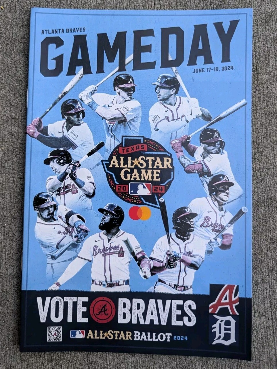 2024 Atlanta Braves GameDay Program Detroit Tigers 6/17-19 All Star ...