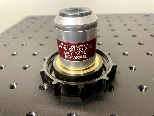 Thorlabs 2X Super Apochromatic Microscope Objective, 0.1 NA, 56.3 mm ...