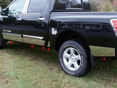 Stainless Steel 7" Wide Rocker Panel 12PC Fits Nissan Frontier Crew Cab ...