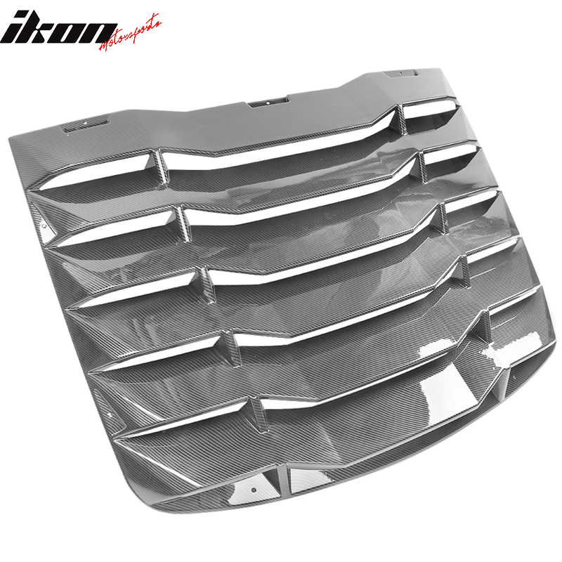 Fits 03-08 Nissan 350Z Carbon Fiber Print Rear Window Louvers IKON ...