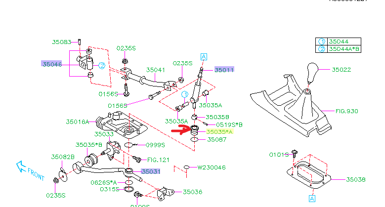 1997-2007 Subaru Manual Gear Shift Bushing Stay Impreza Forester ...