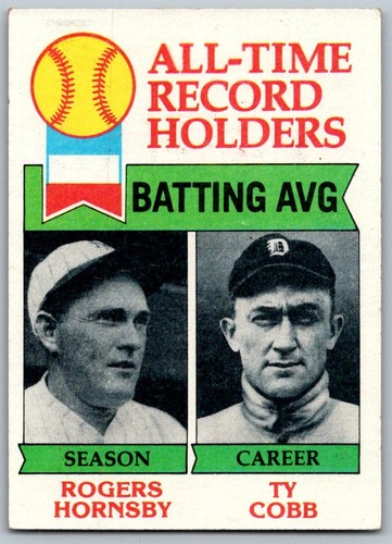 1979 Topps #414 All-Time Batting Records - Rogers Hornsby / Ty Cobb ATL ...