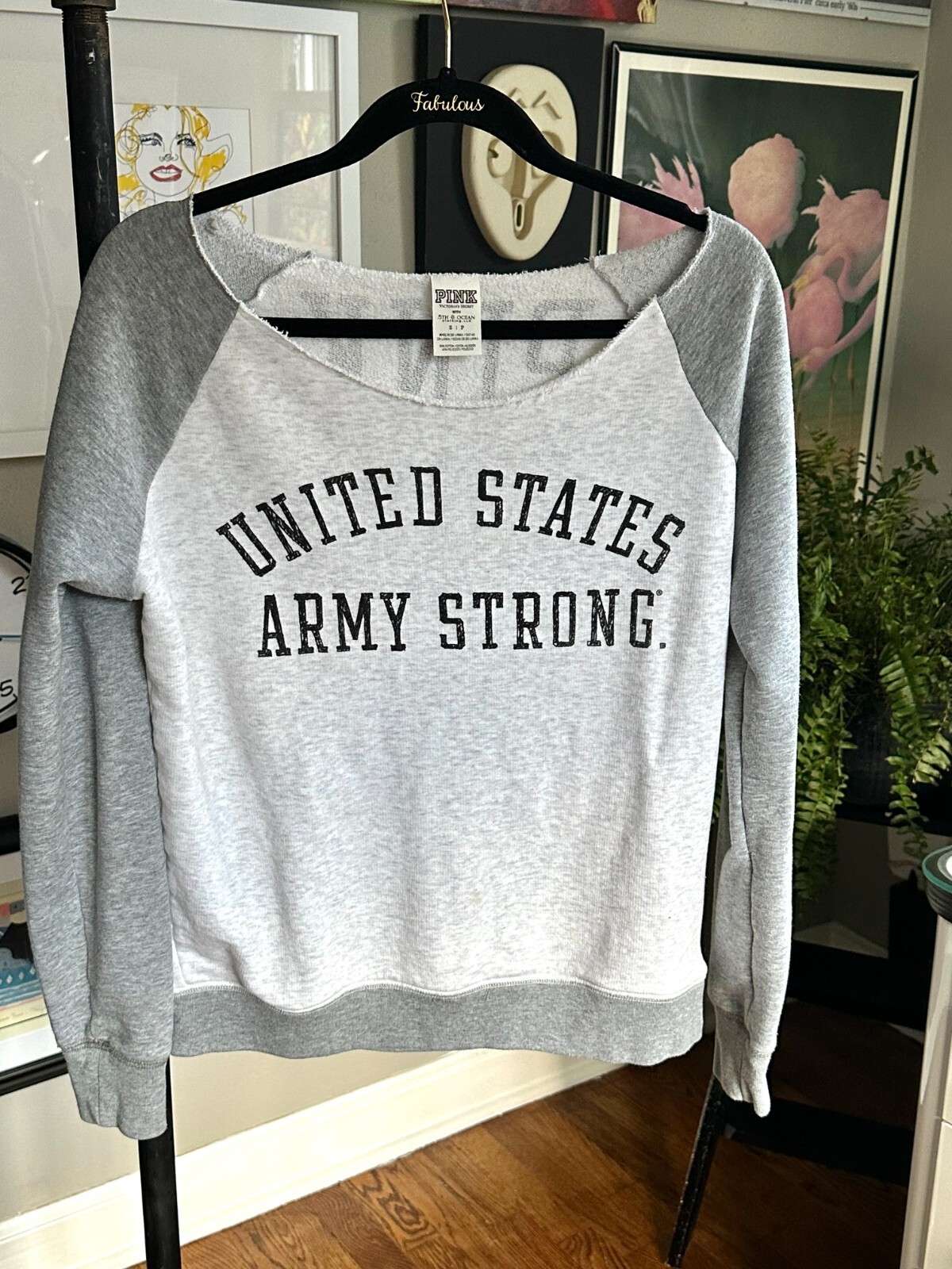 PINK~ United States Army Strong, Off the Shoulder, PINK logo on back ...