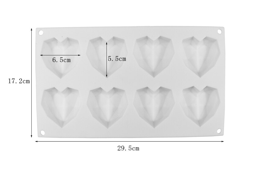 Diamond Heart Mold, Valentines Day Mold, Hot Cocoa Bomb Mold, Chocolate ...