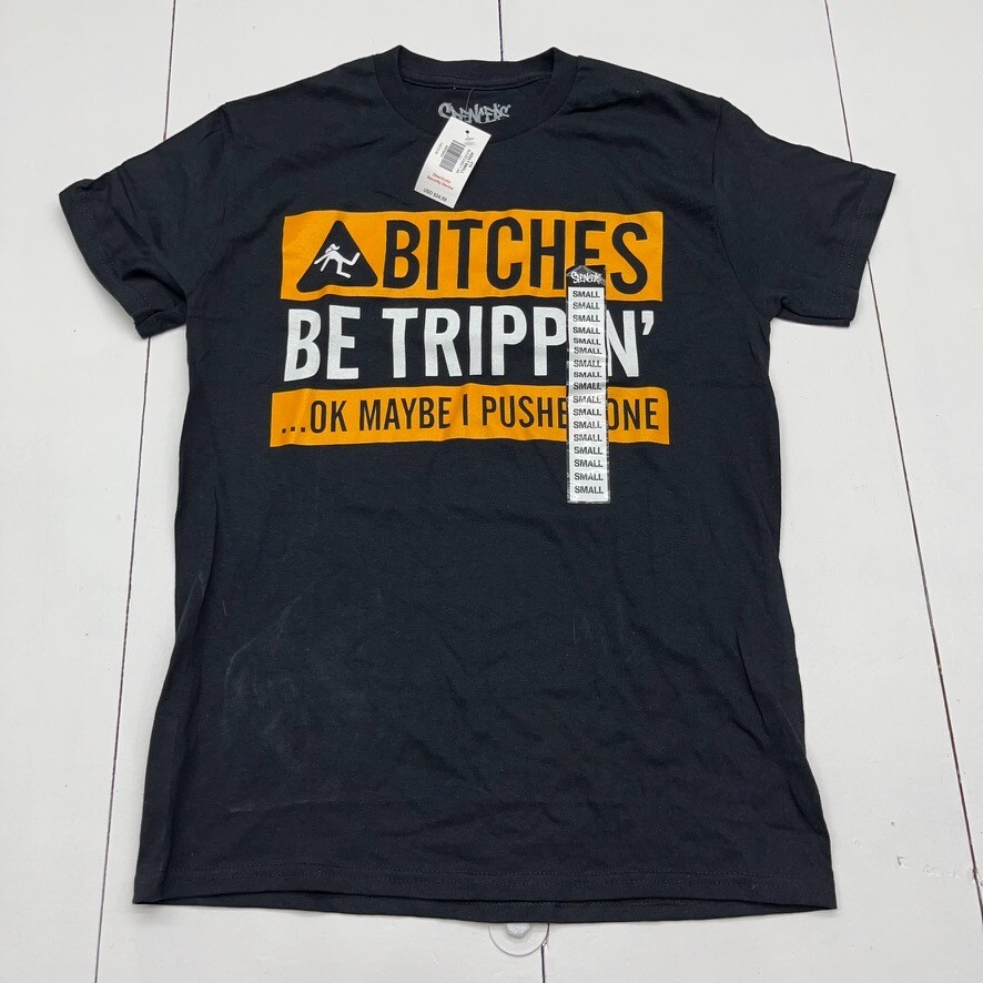 Spencers Black "Trippin" Graphic Print T-Shirt Mens Size Small NEW | eBay