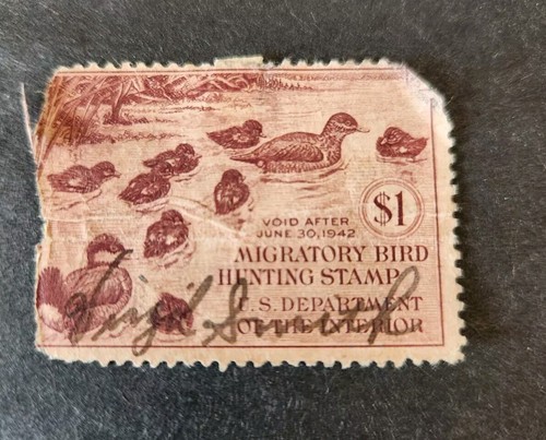 Rjkstamps 1941 U.S.Hunting Permit Duck Stamp: Scott #RW8 $1 Used | eBay