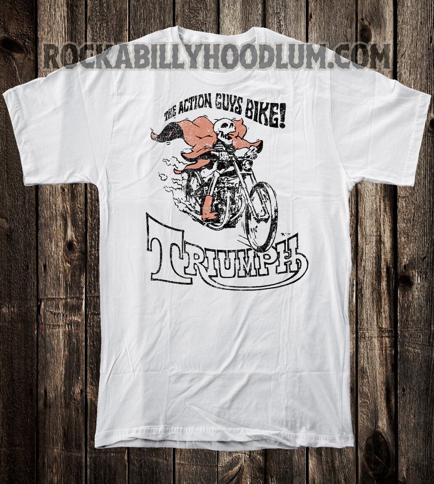 Retro Motorcycle Tee T Shirt Ed Big Daddy Roth Chopper Triumph Action ...