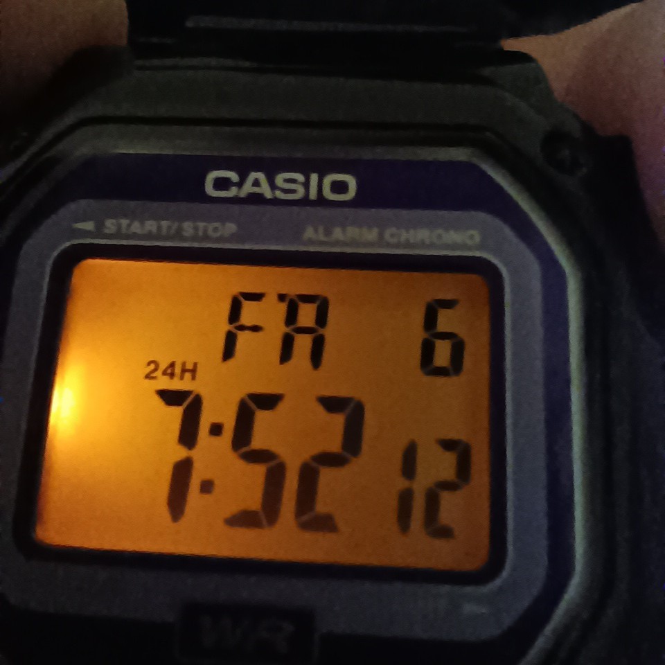 Casio Illuminator Digital Watch Black/Purple 3224 F-108WH Date Day New ...