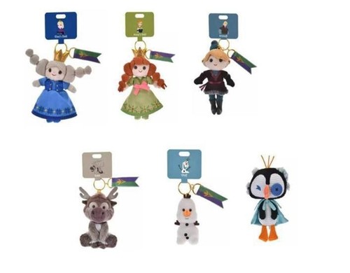 Disney Frozen Plush Keychain Set Elsa Anna Olaf Kristoff Sven 6pcs New ...