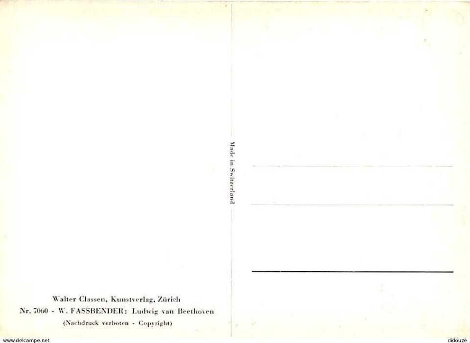 Art - Peinture - W Fassbender - Ludwig van Beethoven - Portrait - CPM ...