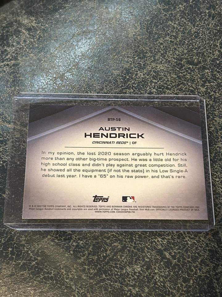Austin Hendrick 2022 Bowman Scouts' Top 100 Cincinnati Reds #BTP-56 | eBay