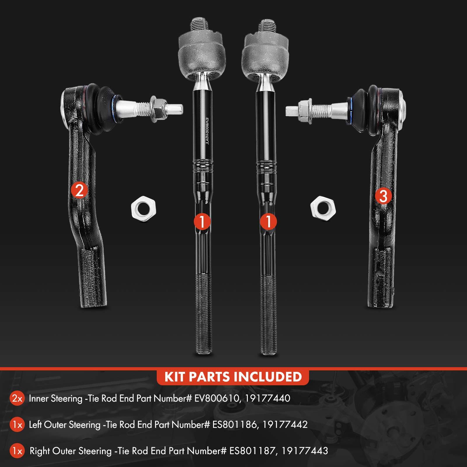 4x Inner & Outer Tie Rod End for Cadillac CTS 2008 2009-2015 2.0L 3.0L ...