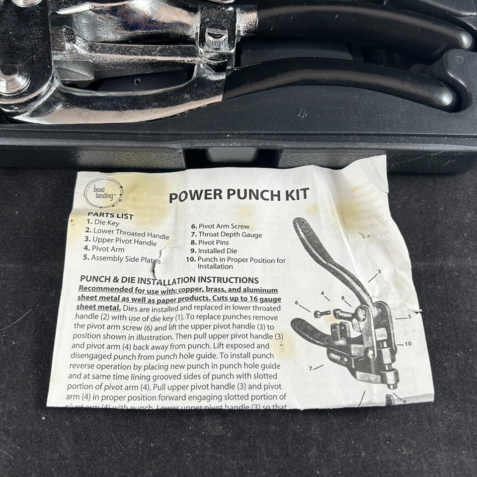 MICHAELS BEAD LANDING POWER PUNCH KIT 220148 IN PLASTIC CASE - NEARLY ...