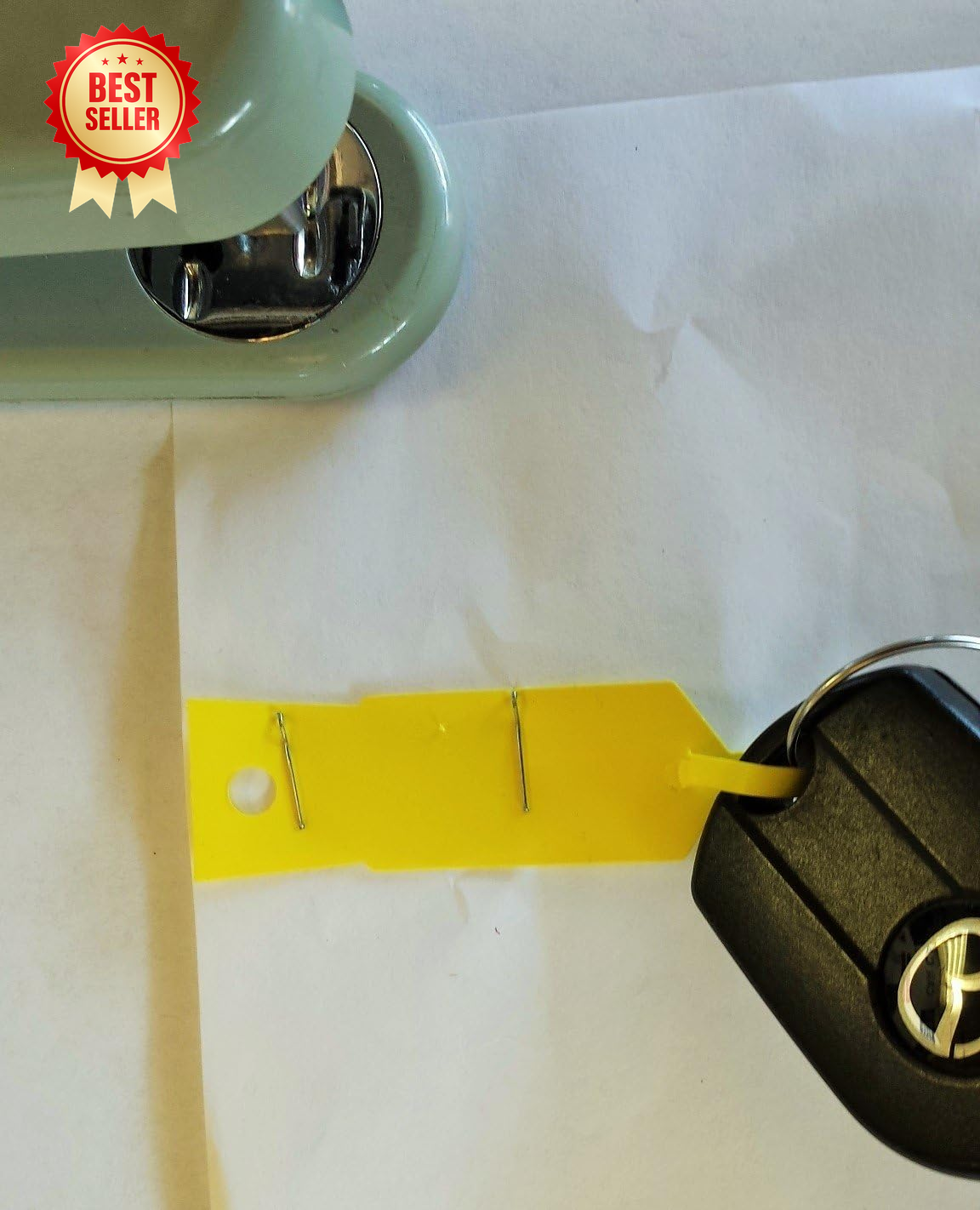 1000 Yellow Self-Locking Key Tags 4.5"x3/4" Vinyl Write-On Made in USA ...
