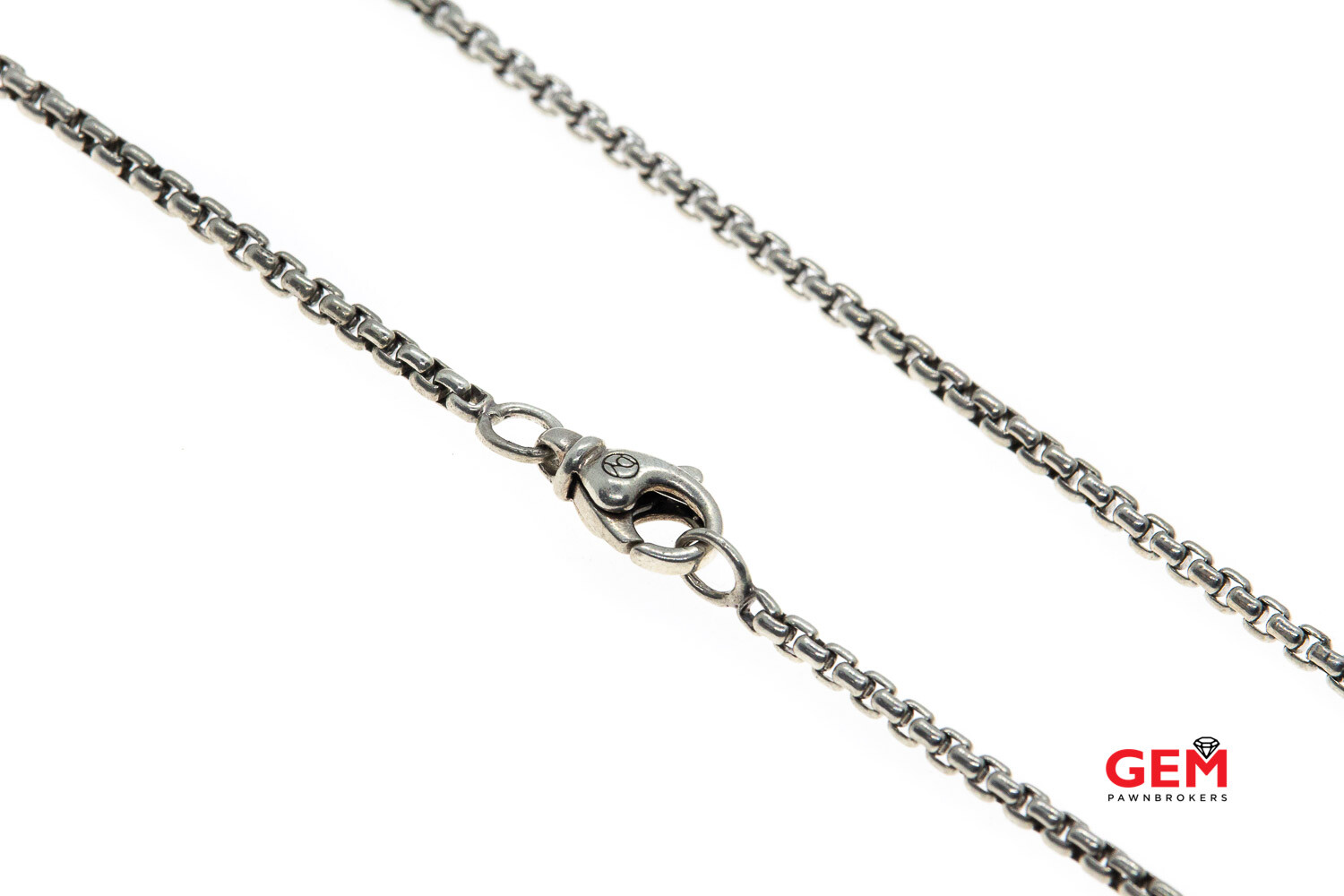 David Yurman Chain Collection 2.5mm Box Link 925 Sterling Silver 23.4 ...