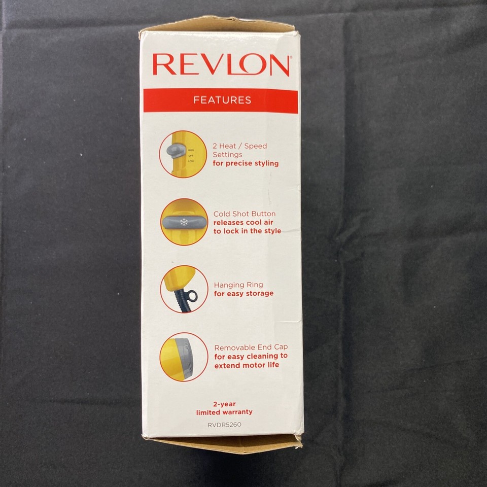 Revlon Hair Dryer Style and Go 1875 Watt Small Travel Size Yellow | eBay