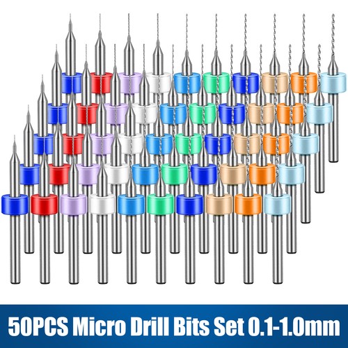 50Pcs Mini Carbide Micro Drill Bit Set 0.1-10mm For PCB CNC Print ...