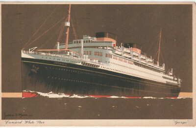 1939 AD POSTCARD CUNARD WHITE STAR HMS GEORGIC CRUISE SHIP | eBay
