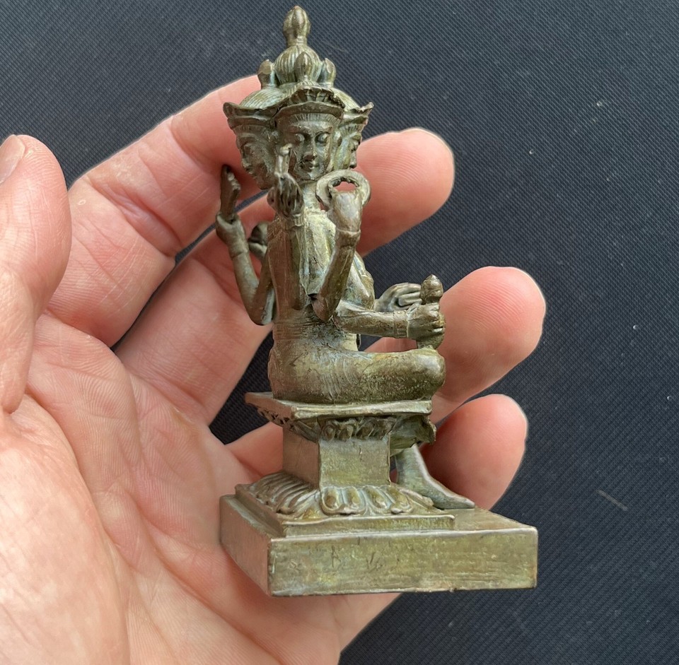 Brass Brahma Statue Four Heads Eight Arms Hindu God Deity Collection ...