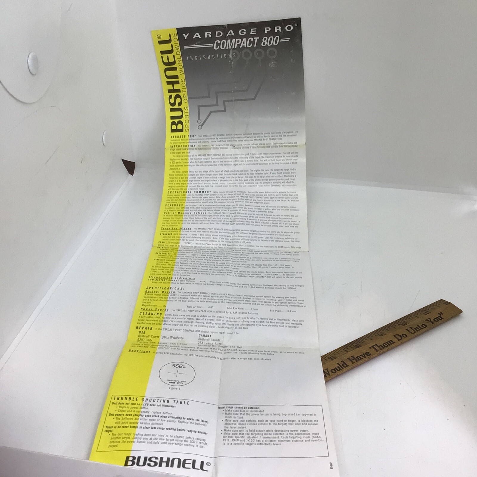 Bushnell Yardage Pro Compact 800 Rangefinder for sale online | eBay