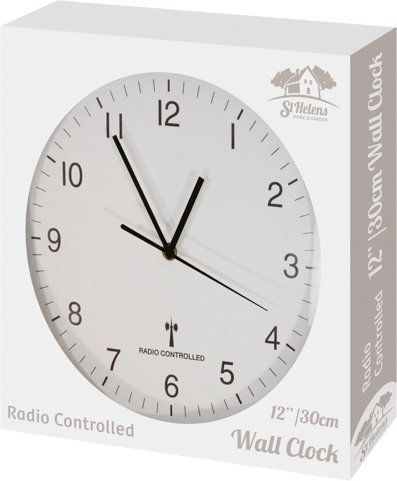 Radio Controlled Wall Clock Automatic Updates Battery Powered Wall ...