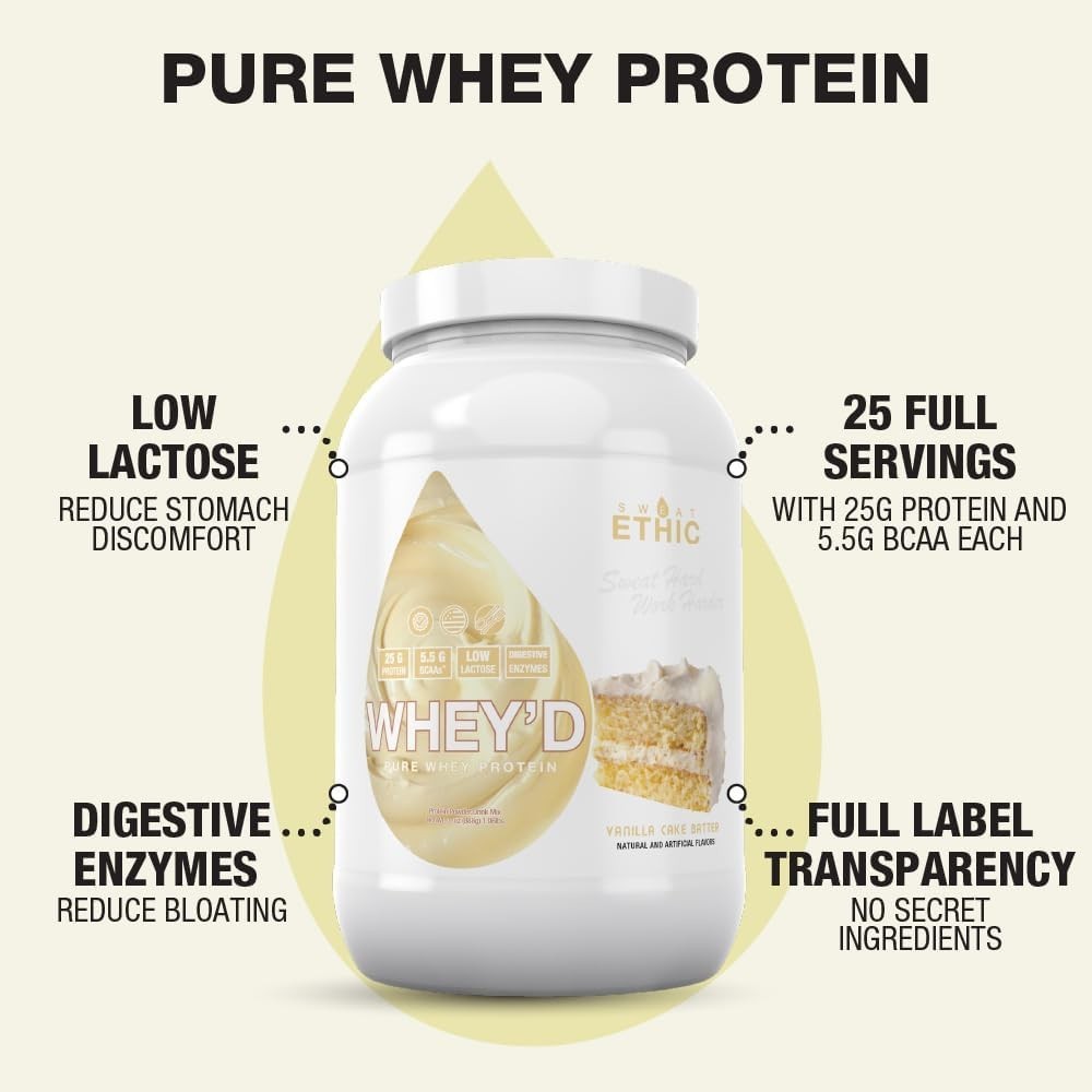 Sweat Ethic Whey'd Protein Powder, 25 G Whey Protein Blend