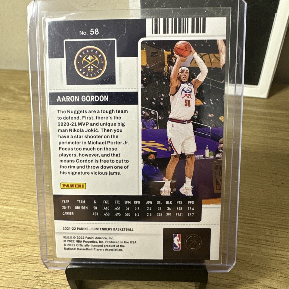AARON GORDON /49 2021-22 Contenders NBA Blue Parallel Game Ticket SP #58 NUGGETS | eBay