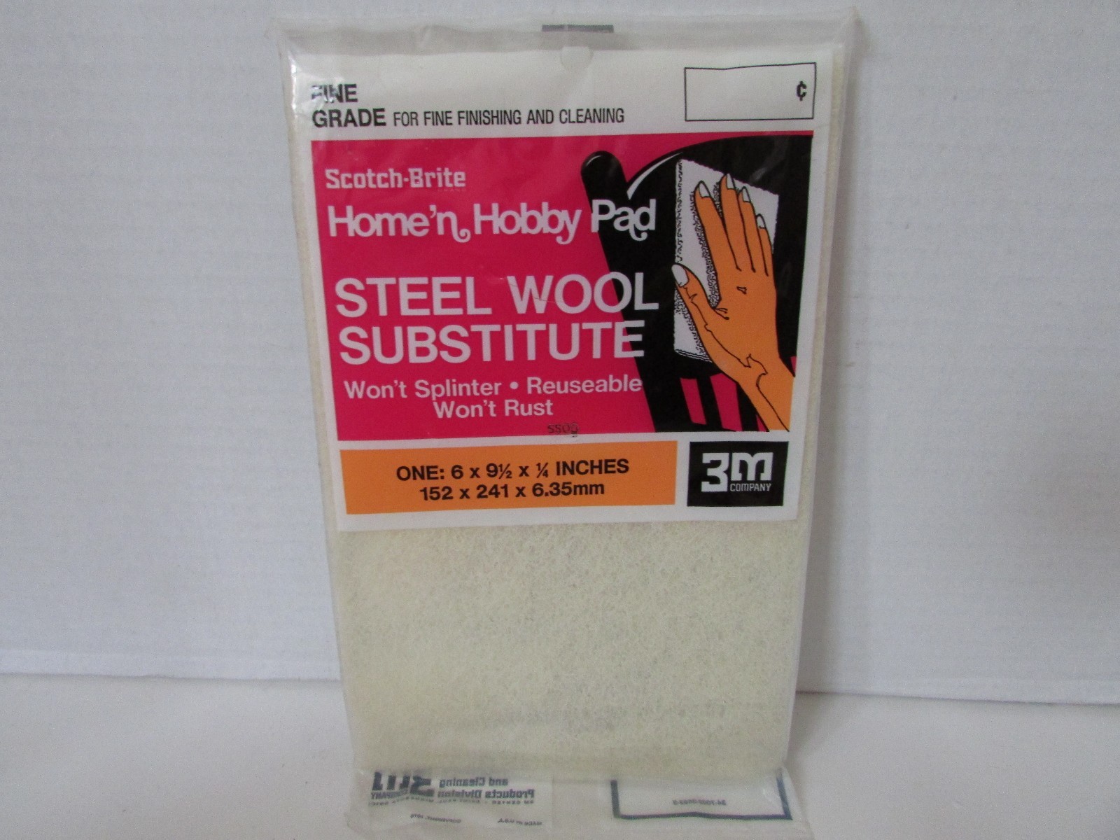SCOTCH BRITE HOME 'N HOBBY PAID STEEL WOOL FINE GRADE 6X9 MODEL ...