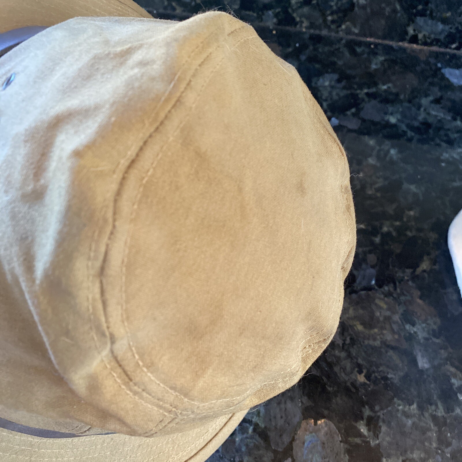 Vintage CC Filson Tin Cloth Bush Hat Packer Waxed Cotton Canvas Leather ...