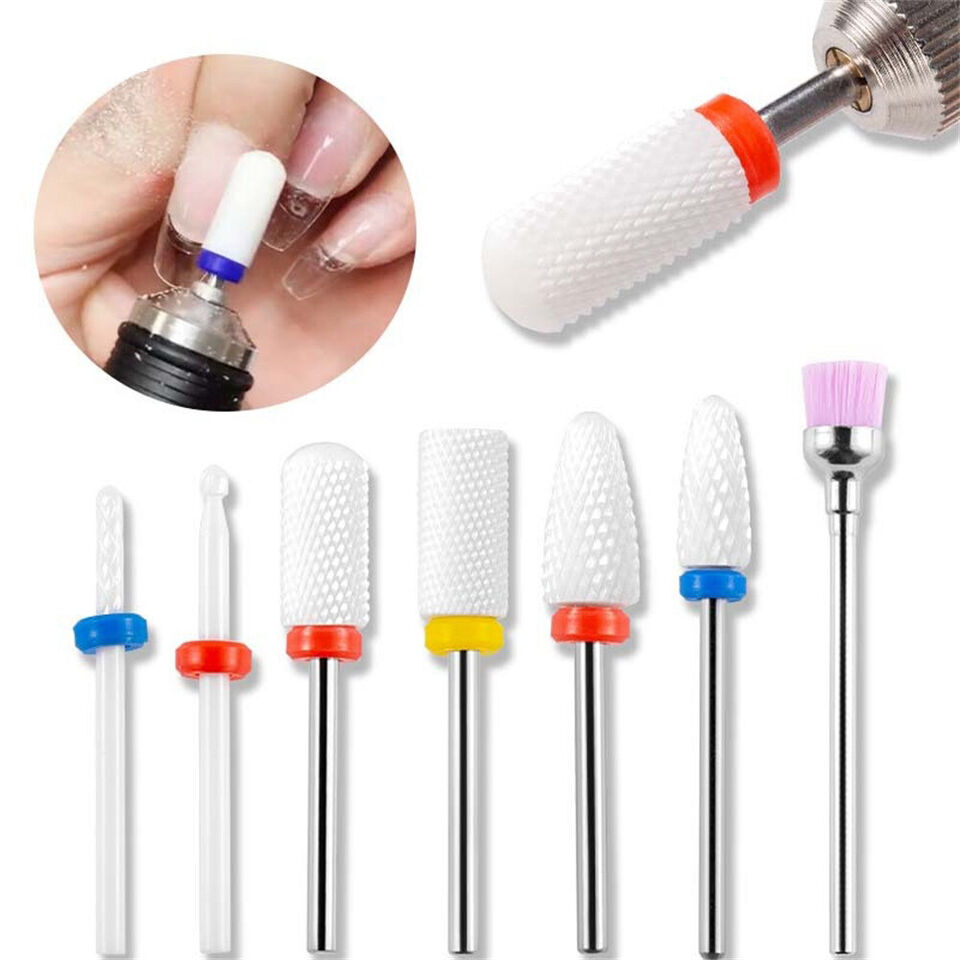 Ceramic Nail Drill Bits Set Electric File Manicure Pedicure Nail Art ...