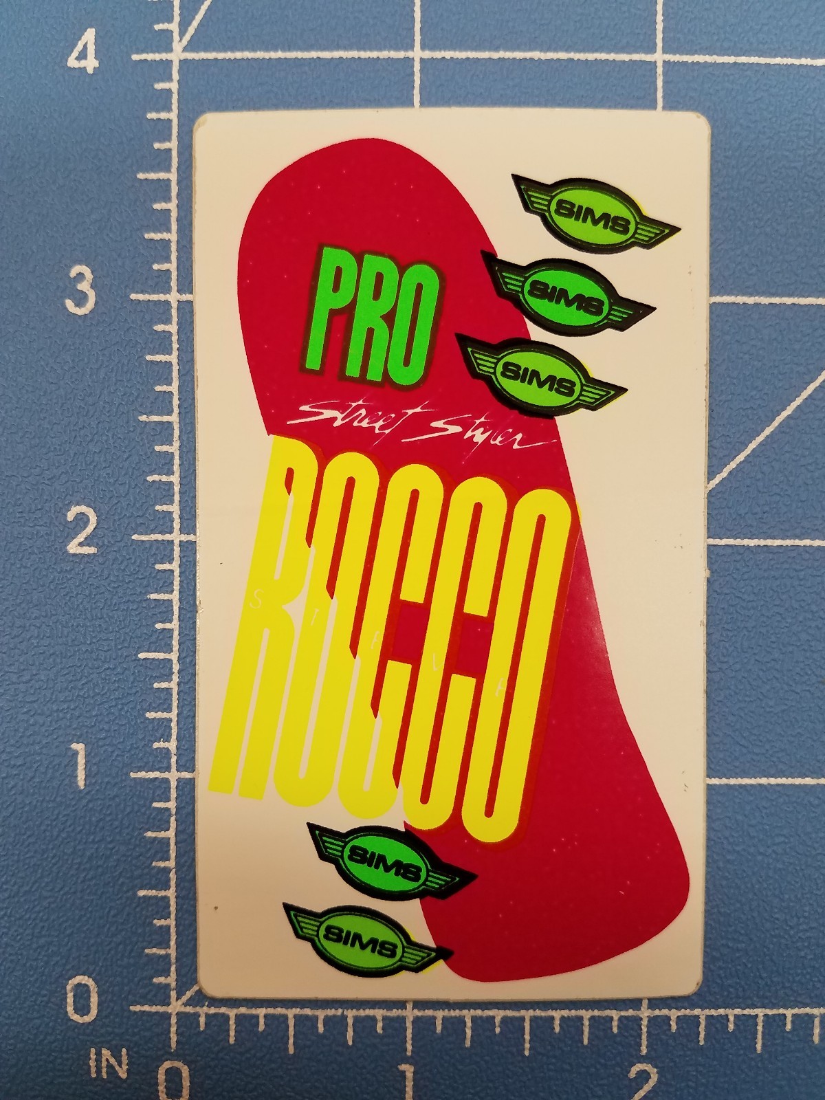 NOS Sims Skateboard Sticker - Steve Rocco - Pink/White | eBay