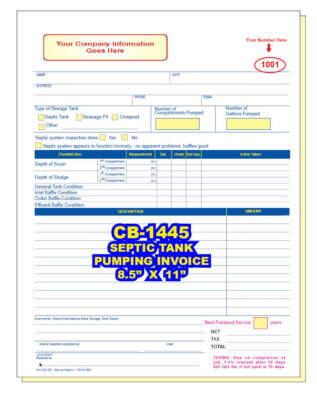 LARGE SEPTIC TANK PUMPING INVOICE 2 or 3 Part Carbonless | eBay